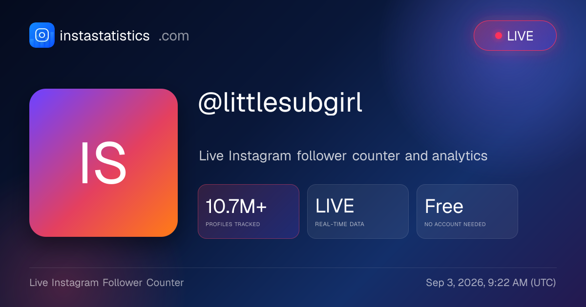 Littlesubgirl — Live Instagram Follower Count 3014